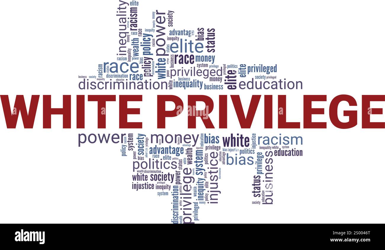 White Privilege word cloud conceptual design isolated on white ...