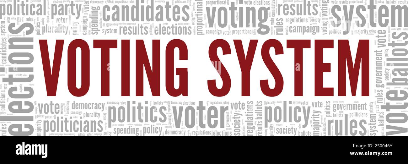 Voting System word cloud conceptual design isolated on white background ...