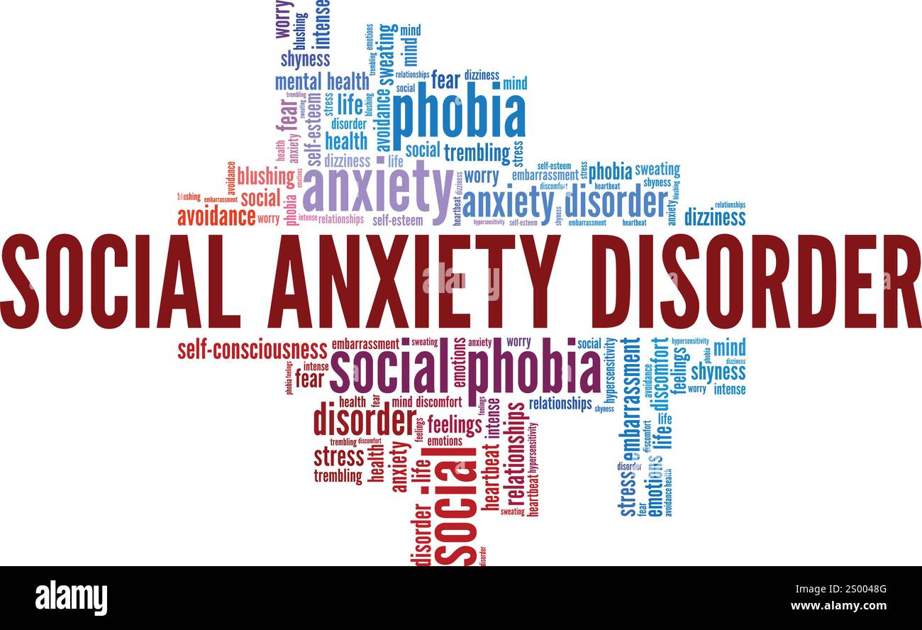 SAD Social Anxiety Disorder word cloud conceptual design isolated on ...