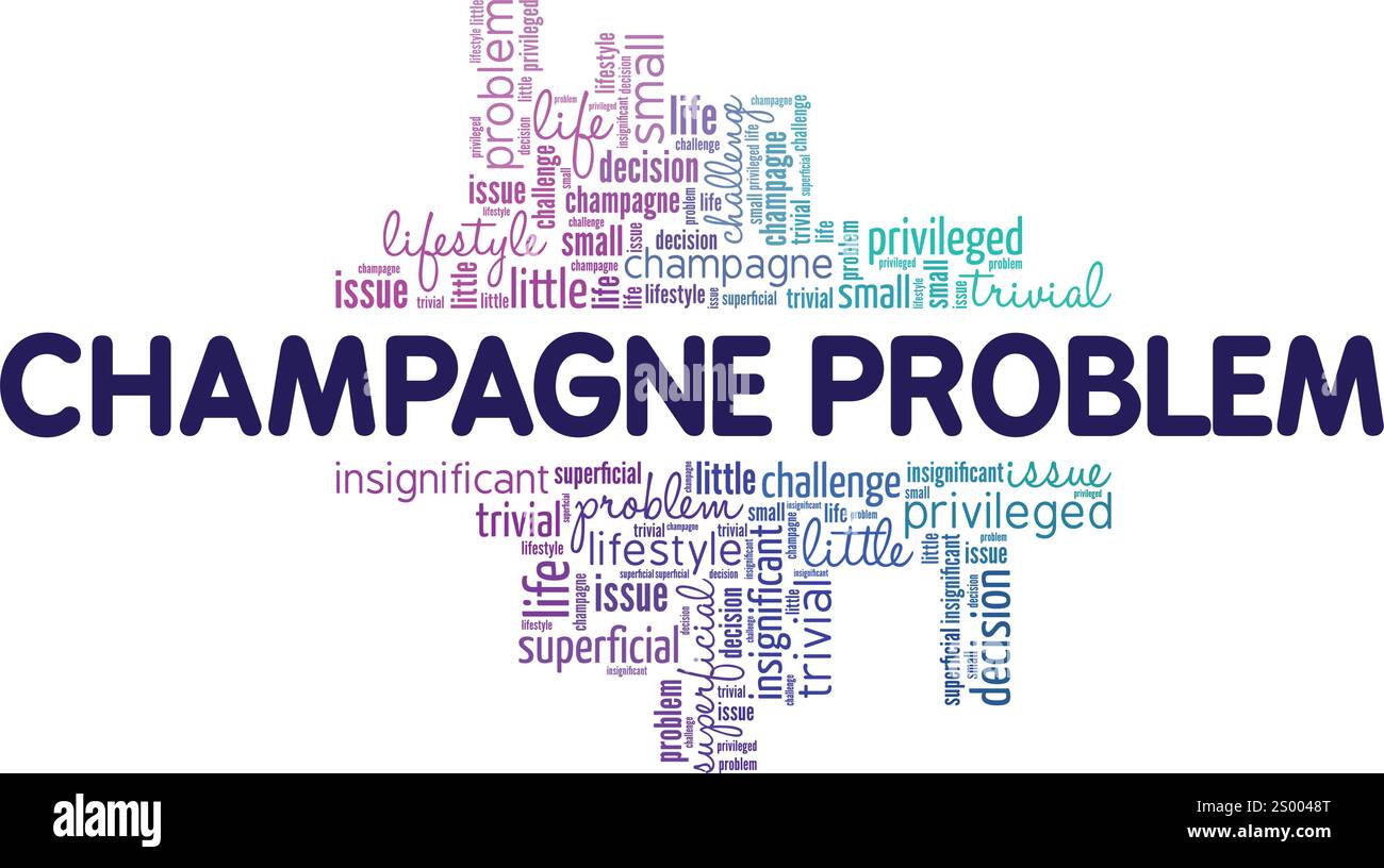 Champagne Problem word cloud conceptual design isolated on white ...