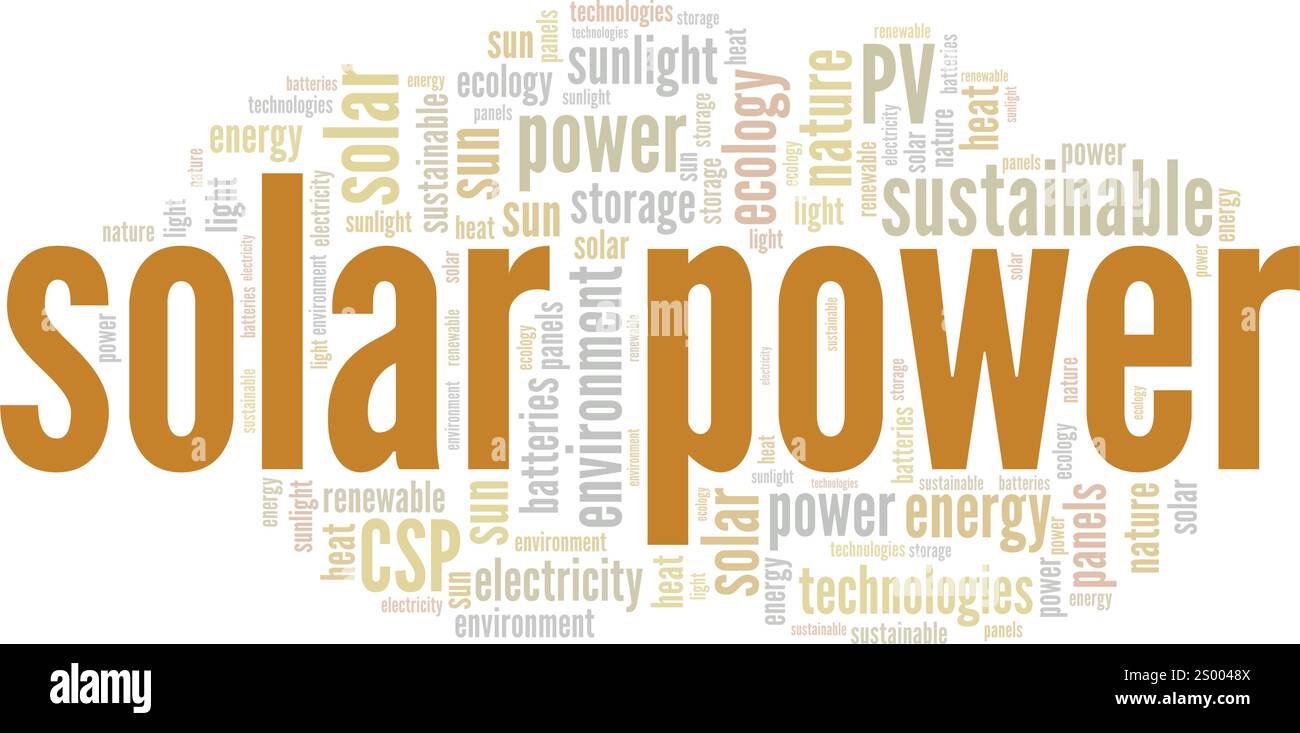 Solar Power word cloud conceptual design isolated on white background ...