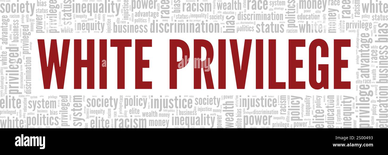 White Privilege word cloud conceptual design isolated on white ...