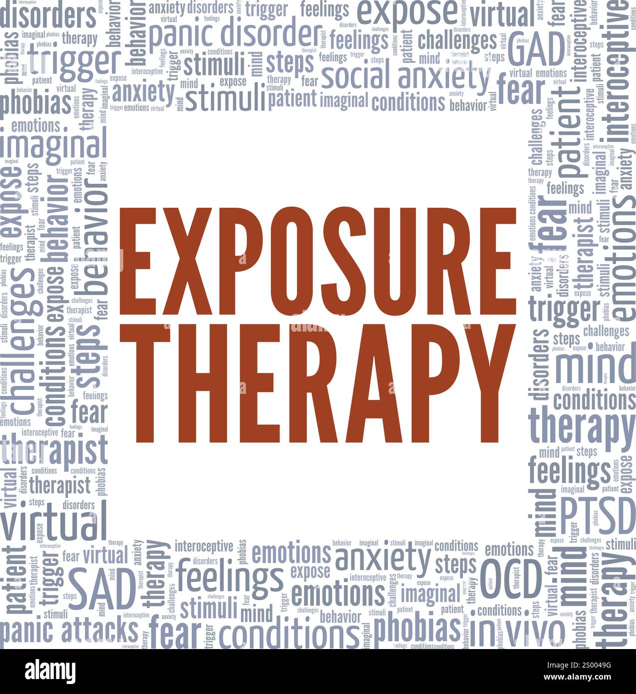 Exposure Therapy word cloud conceptual design isolated on white background Stock Vector Image ...