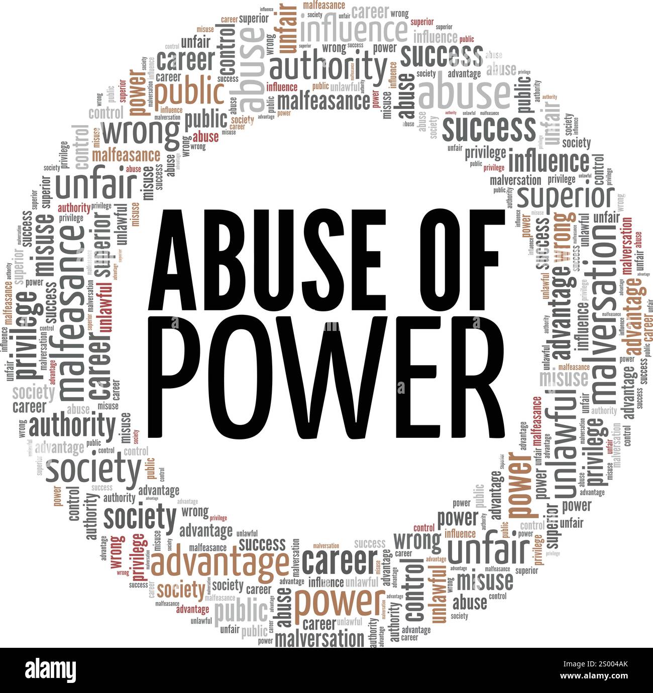 Abuse of Power word cloud conceptual design isolated on white ...