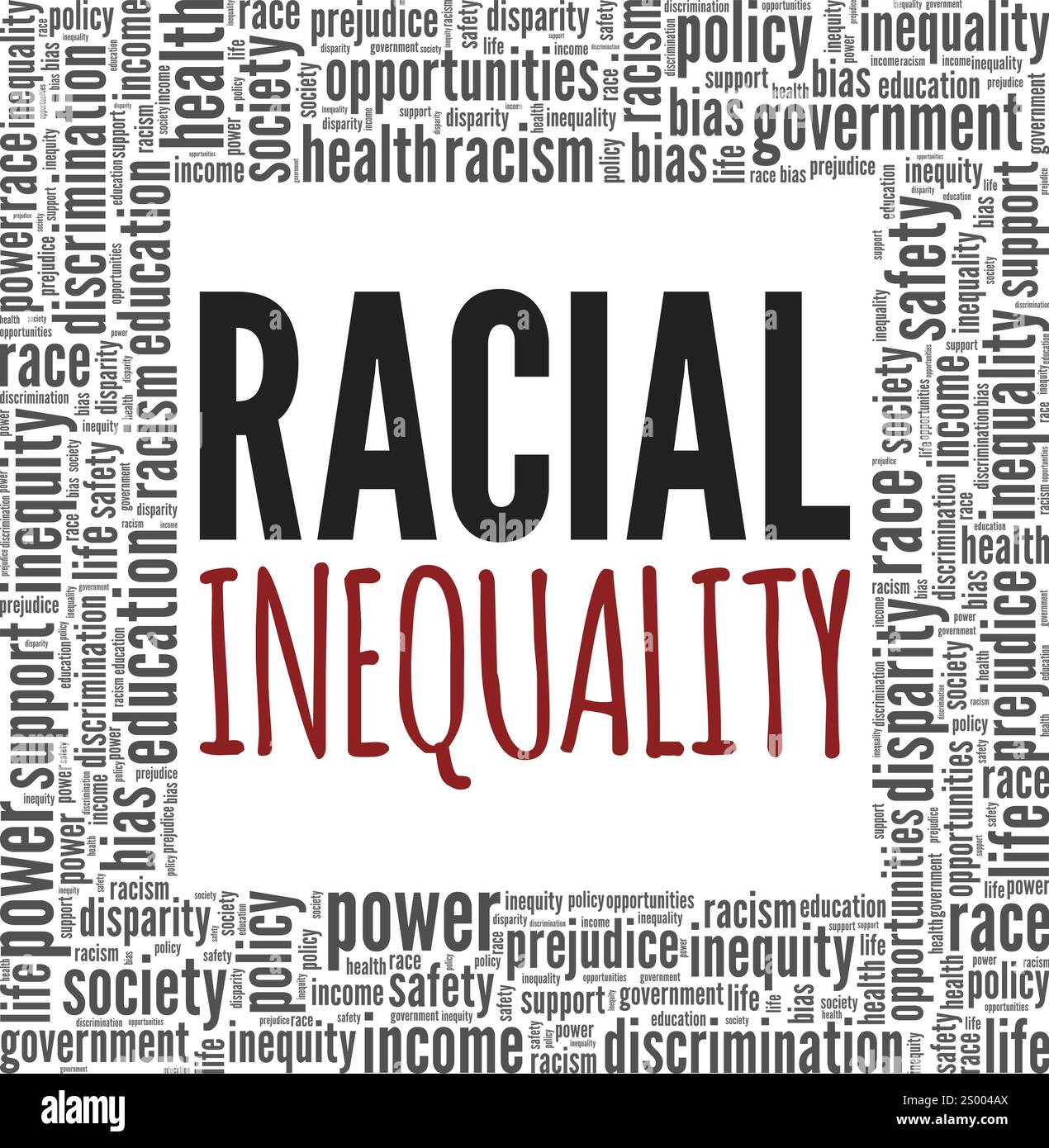 Racial Inequality word cloud conceptual design isolated on white ...