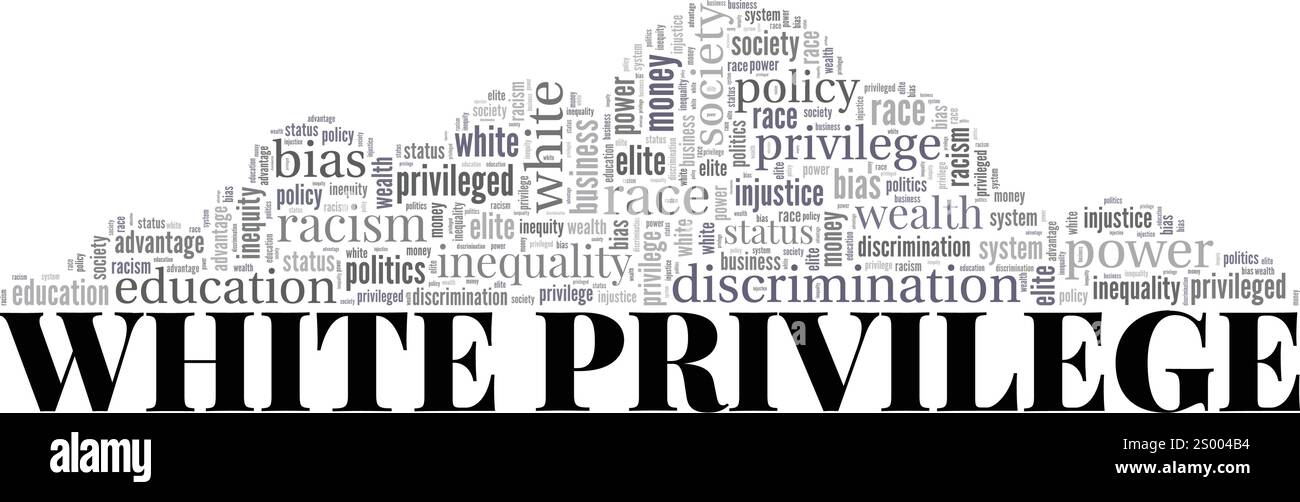 White Privilege word cloud conceptual design isolated on white ...