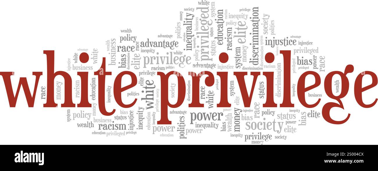 White Privilege word cloud conceptual design isolated on white ...