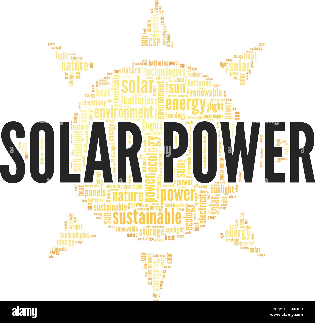Solar Power word cloud conceptual design isolated on white background ...