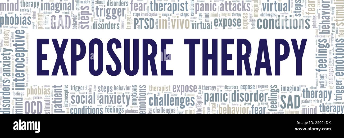 Exposure Therapy word cloud conceptual design isolated on white ...