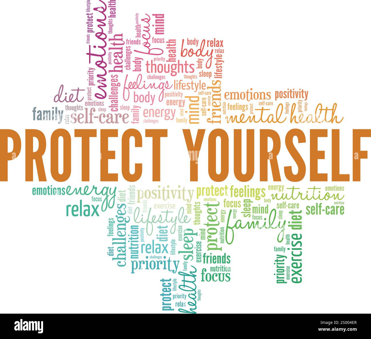 Protect Yourself word cloud conceptual design isolated on white ...