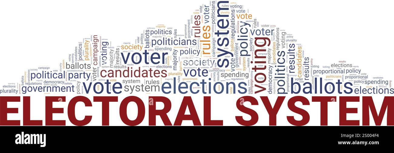 Electoral System word cloud conceptual design isolated on white ...