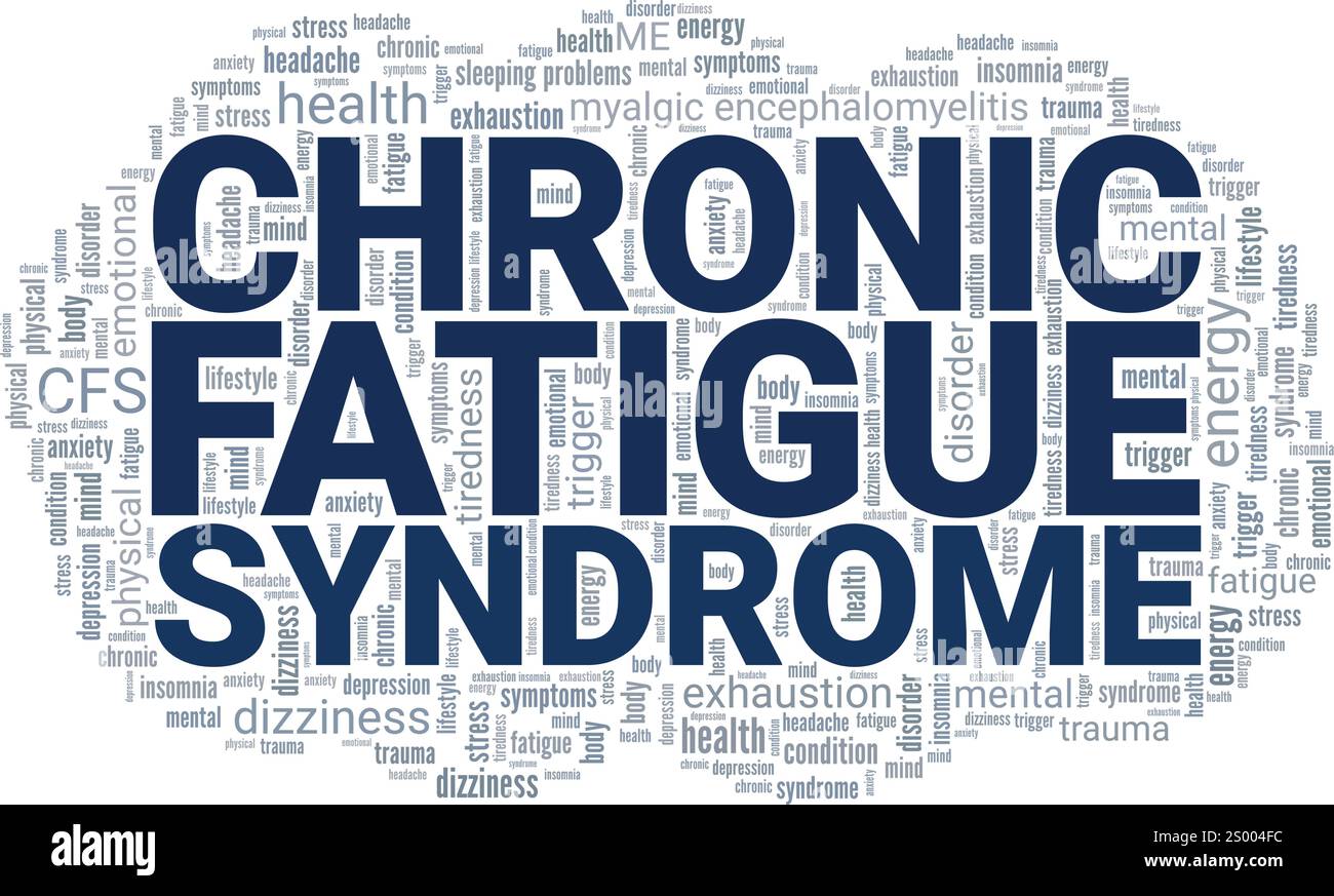 CFS Chronic Fatigue Syndrome word cloud conceptual design isolated on ...