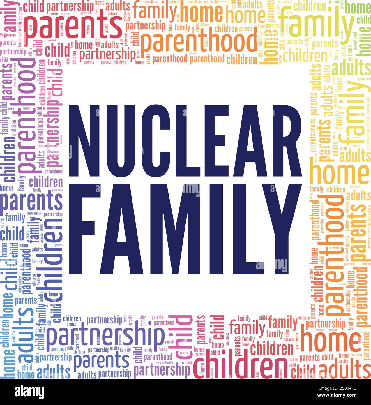 Nuclear Family word cloud conceptual design isolated on white ...