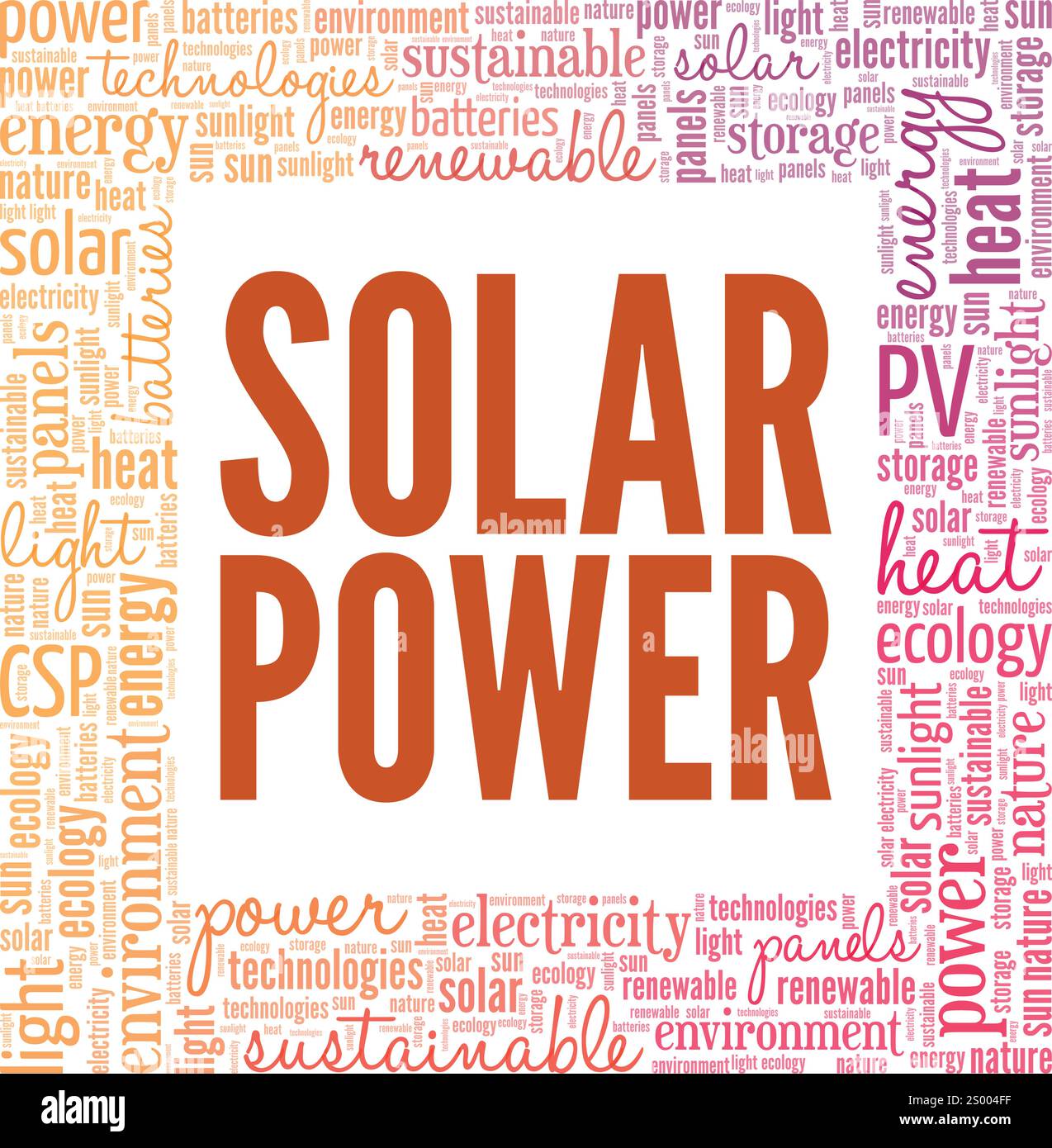 Solar Power word cloud conceptual design isolated on white background ...