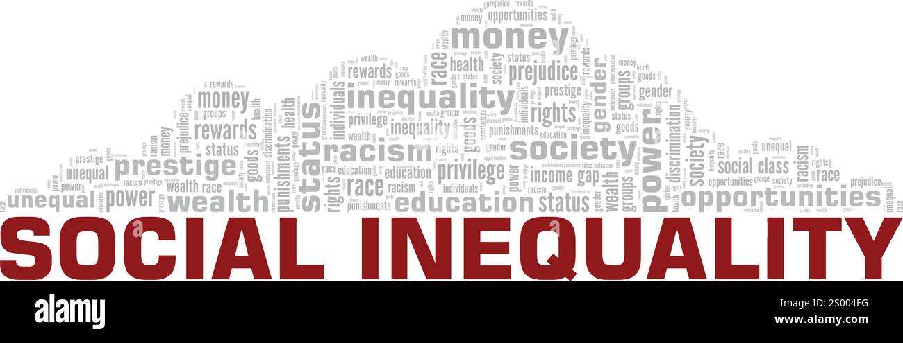 Social Inequality word cloud conceptual design isolated on white ...
