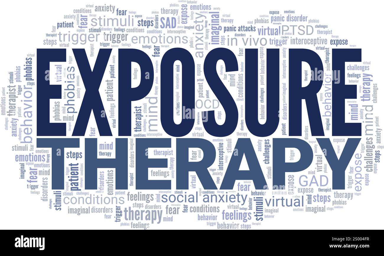 Exposure Therapy word cloud conceptual design isolated on white ...