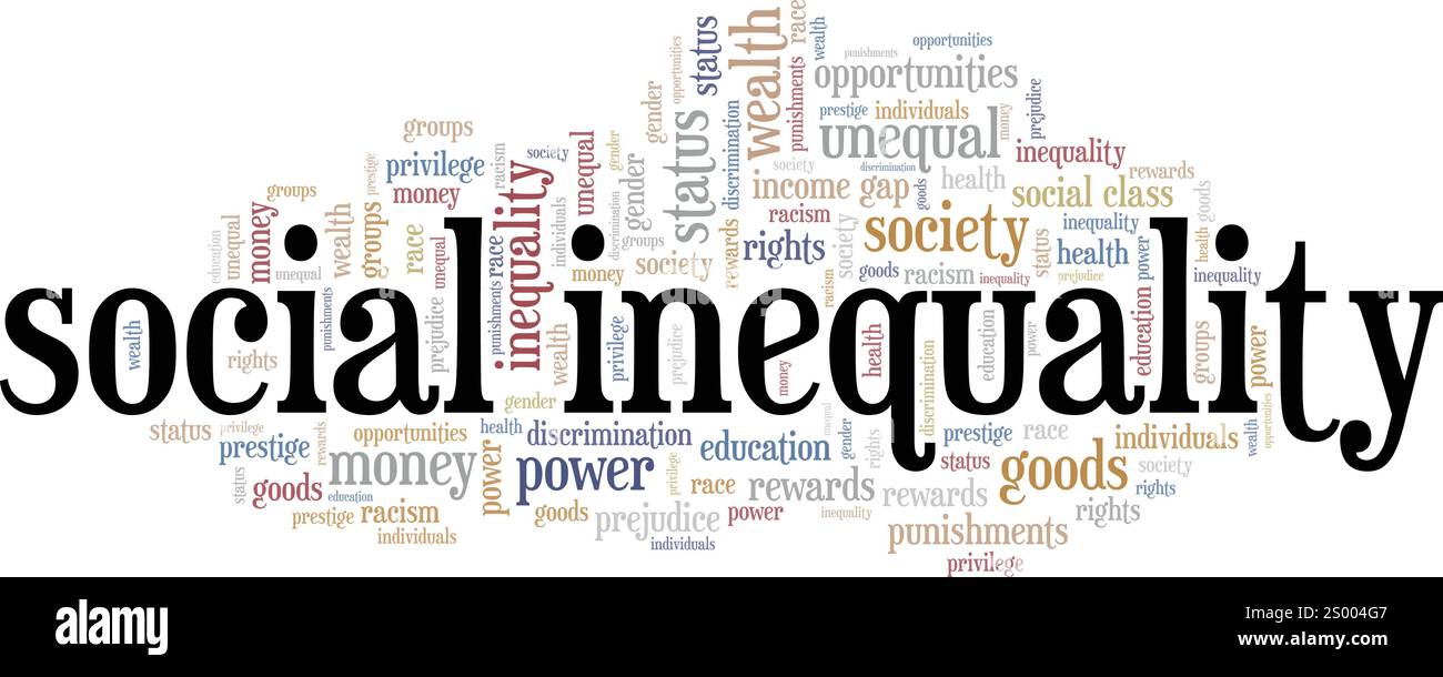 Social Inequality word cloud conceptual design isolated on white ...