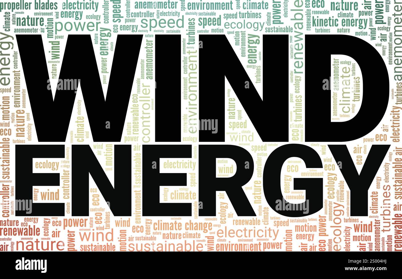 Wind Energy word cloud conceptual design isolated on white background ...