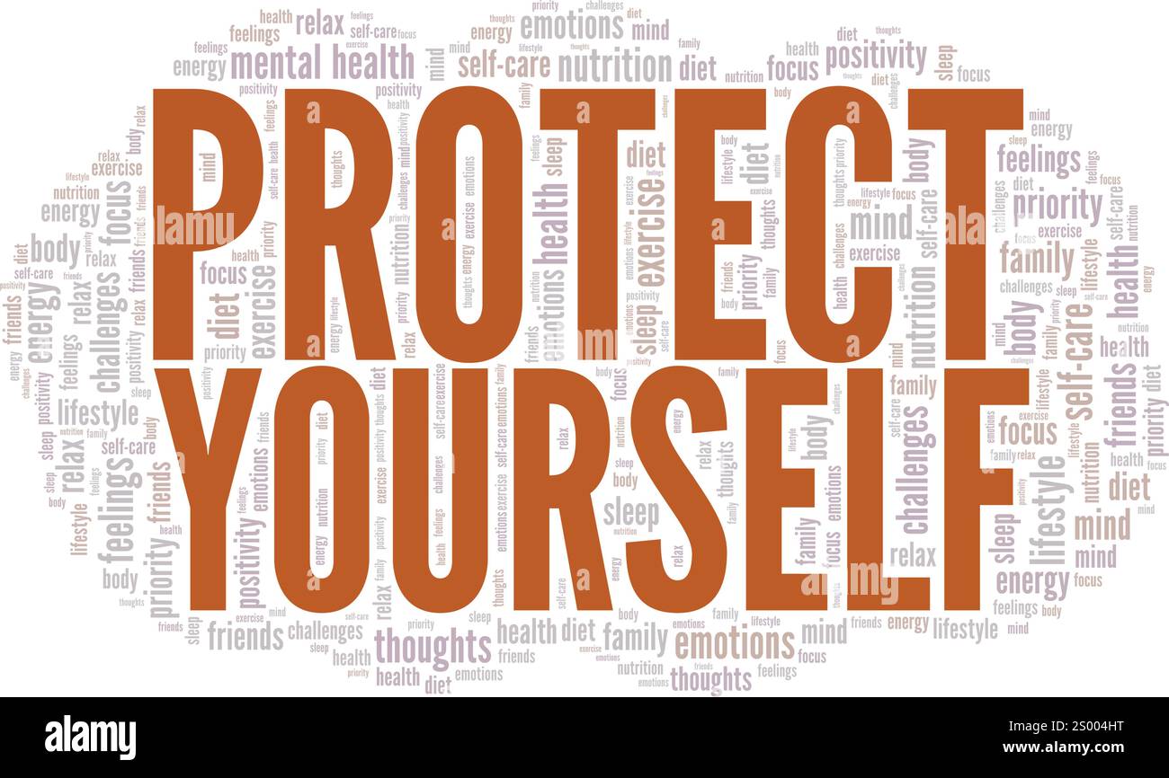 Protect Yourself word cloud conceptual design isolated on white ...