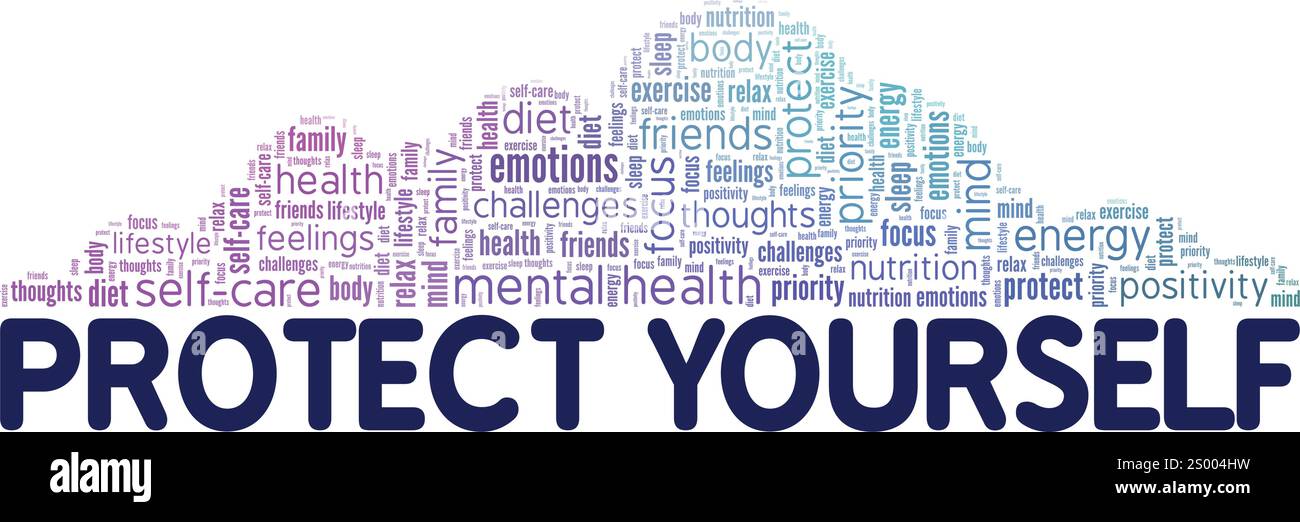 Protect Yourself word cloud conceptual design isolated on white ...