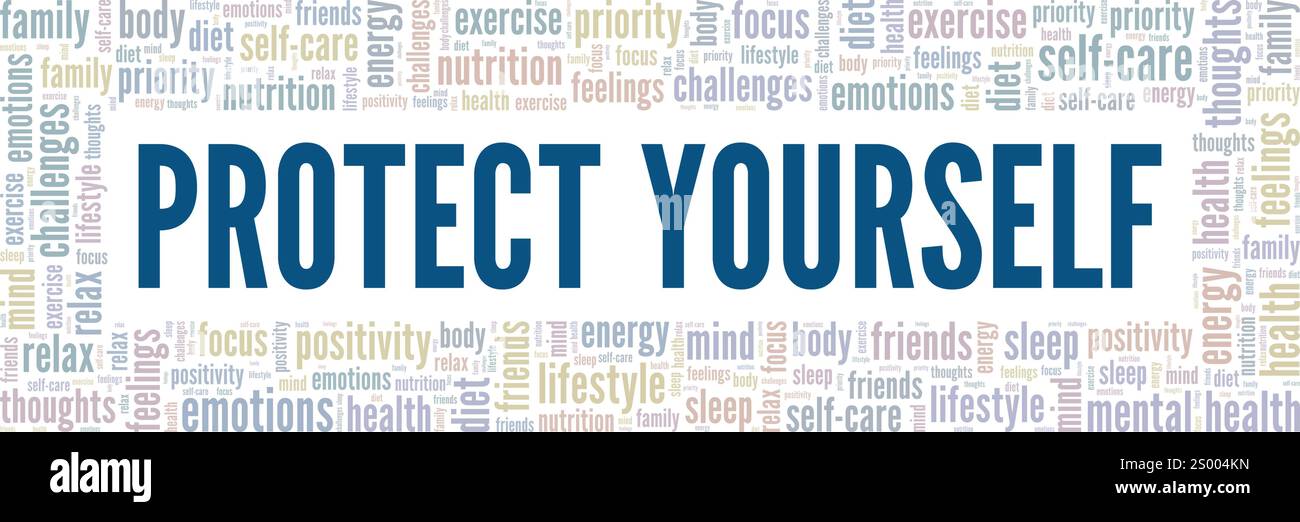 Protect Yourself word cloud conceptual design isolated on white ...
