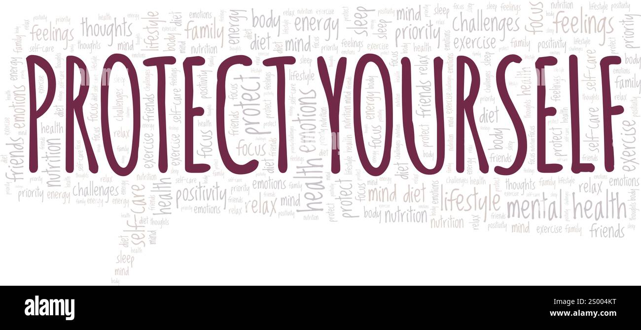 Protect Yourself word cloud conceptual design isolated on white ...
