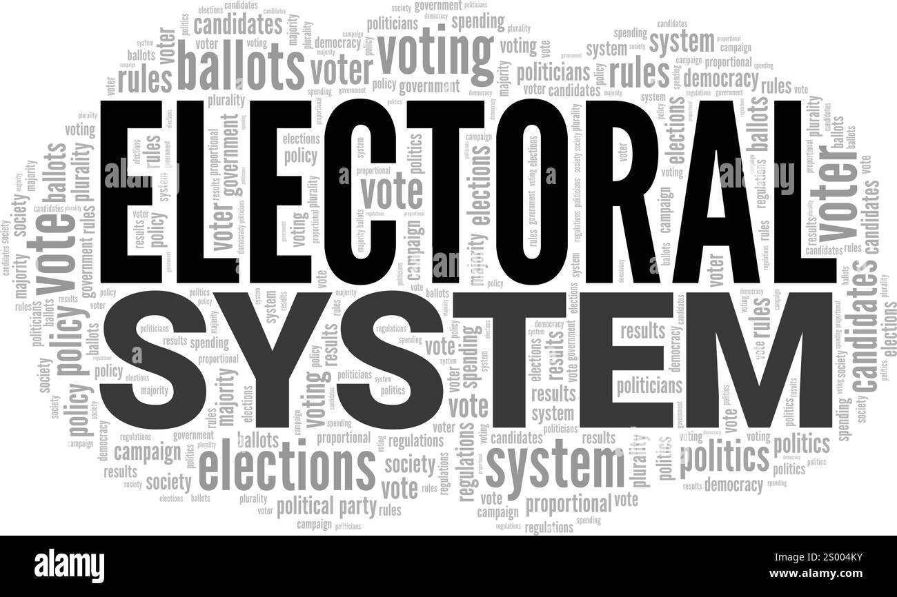 Electoral System word cloud conceptual design isolated on white ...