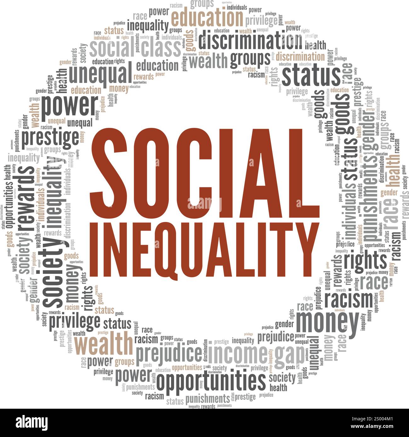 Social Inequality word cloud conceptual design isolated on white ...