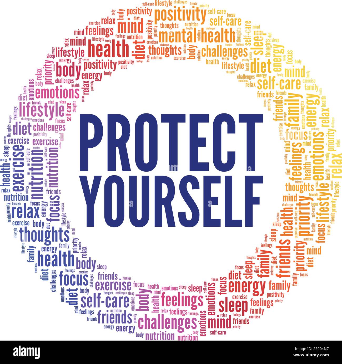 Protect Yourself word cloud conceptual design isolated on white ...