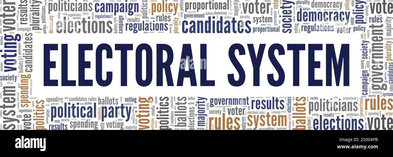 Electoral System word cloud conceptual design isolated on white ...