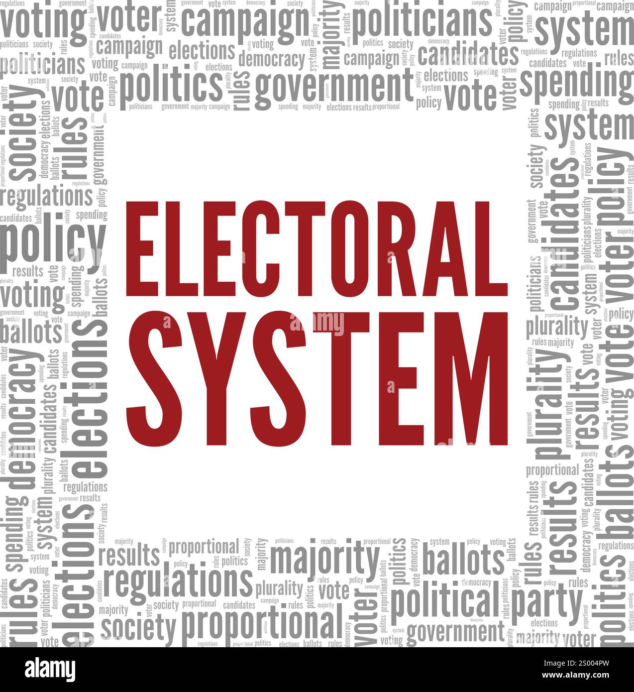 Electoral System word cloud conceptual design isolated on white ...