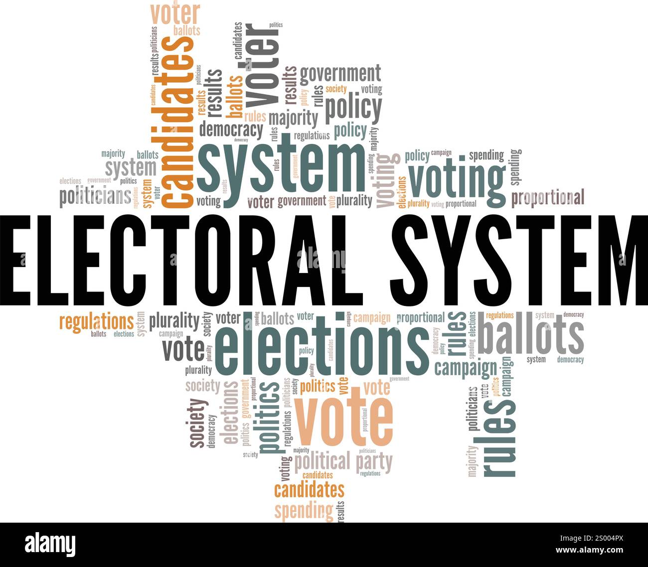 Electoral System word cloud conceptual design isolated on white ...