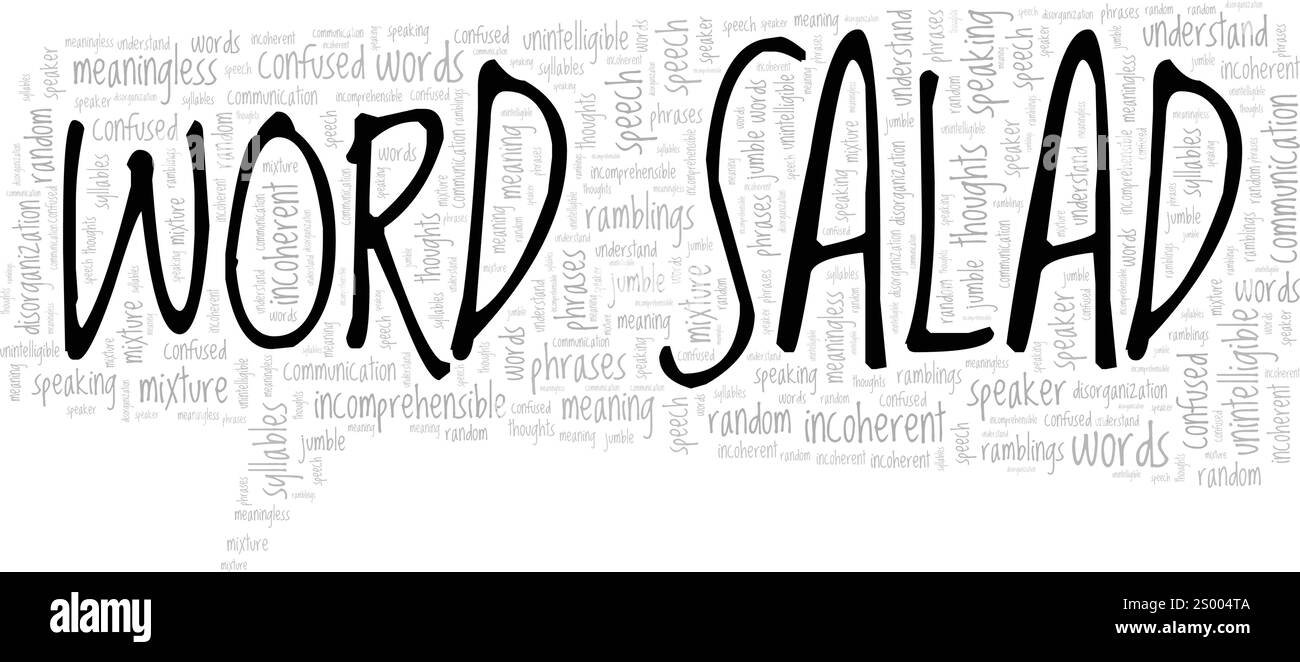 Word Salad word cloud conceptual design isolated on white background ...