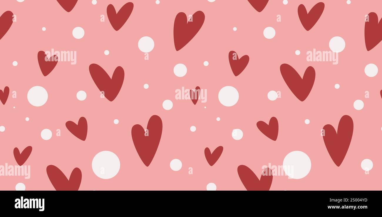 Playful romantic heart infinity background. Romantic hand drawn print ...