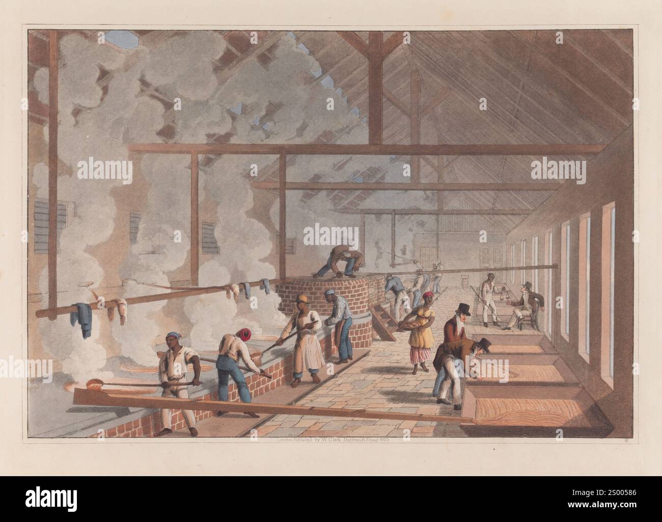 The boiling-house. From Views in the island of Antigua, illustrating steps of process of cane ...