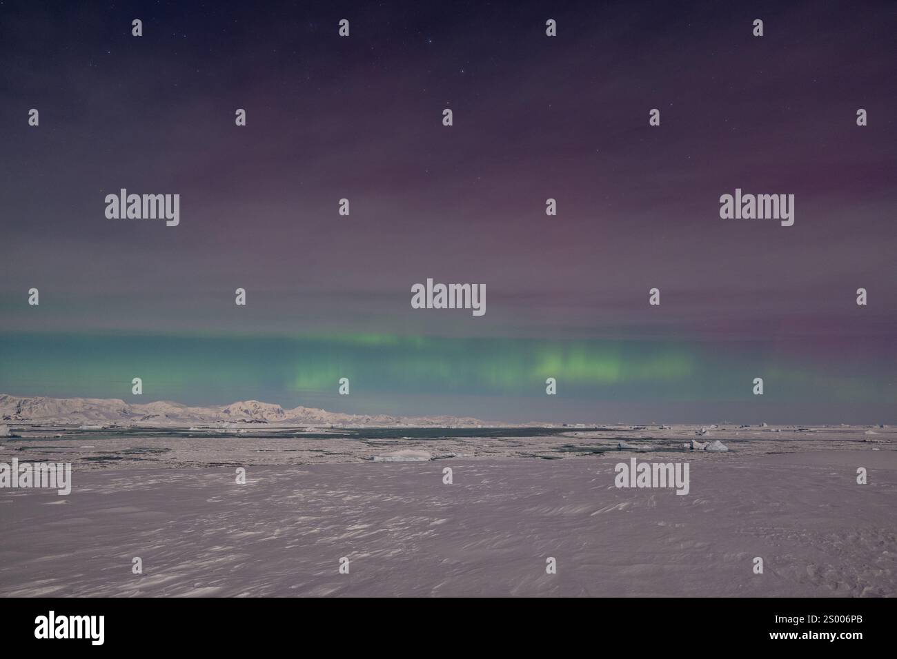 A stunning display of the aurora australis over Antarctica, with Stock ...