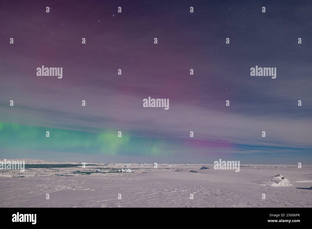 A stunning display of the aurora australis over Antarctica, with Stock ...