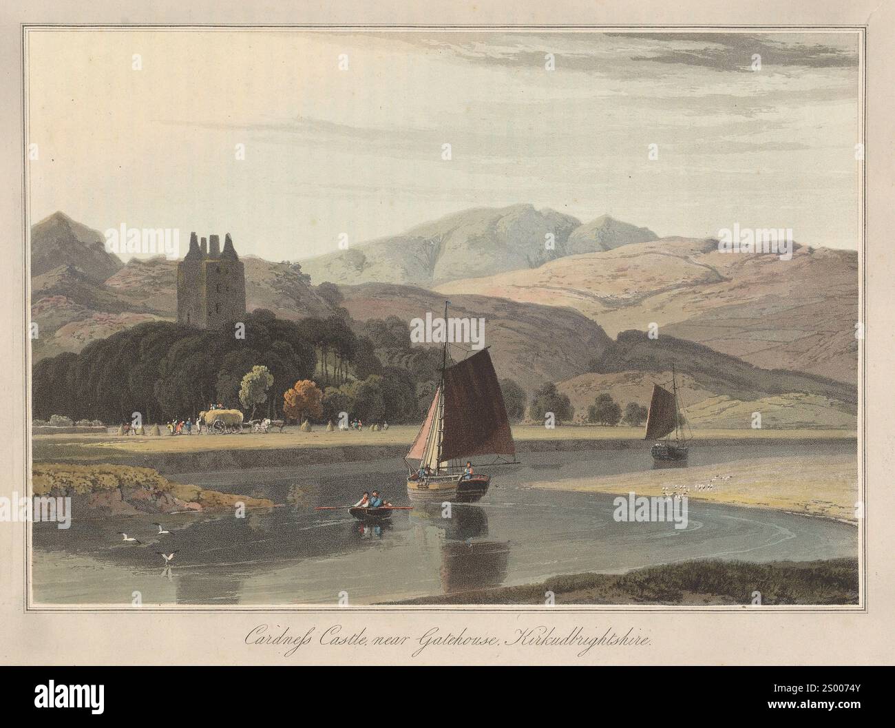 Cardoness Castle, near Gatehouse, Kirkcudbrightshire, Scotland. Vintage ...