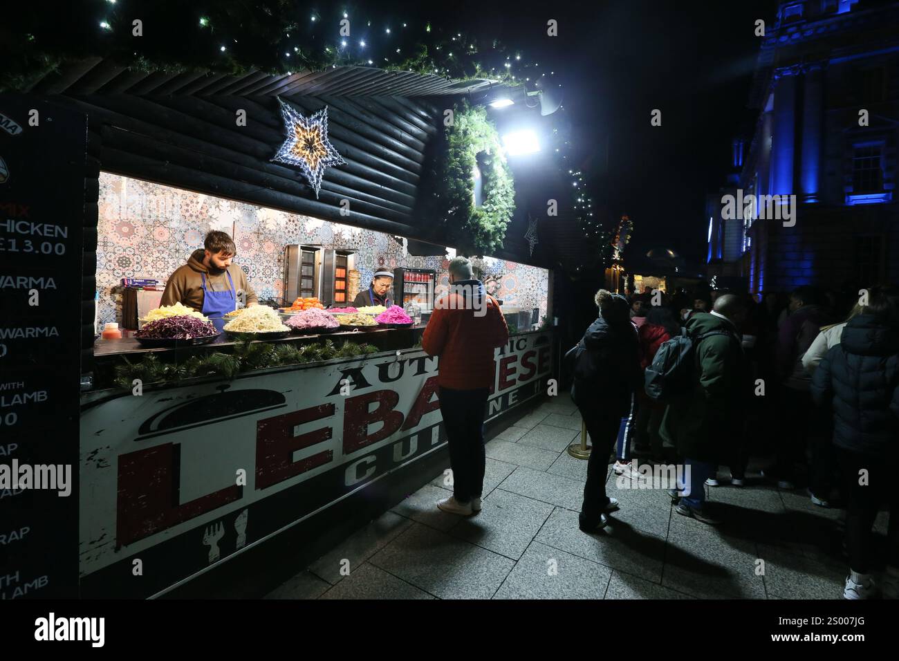 A Lebanese food Stall from the Christmas Market in Belfast city centre ...