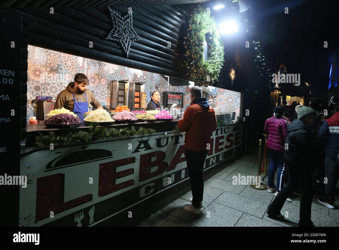 A Lebanese food Stall from the Christmas Market in Belfast city centre ...