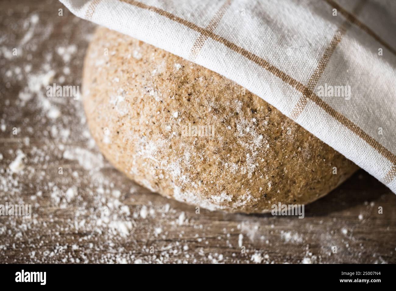 Whole wheat bread dough before baking Stock Photo - Alamy