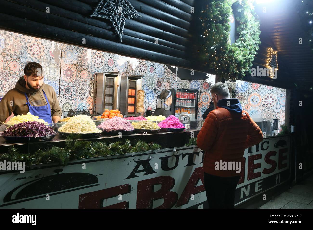 A Lebanese food Stall from the Christmas Market in Belfast city centre ...