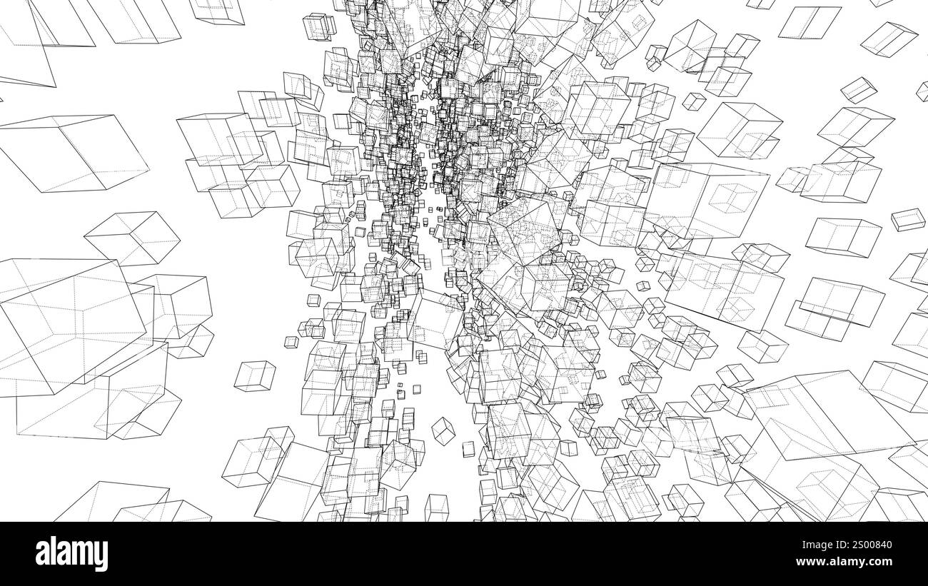 Wireframe Boxes. Sketch style Stock Vector Image & Art - Alamy