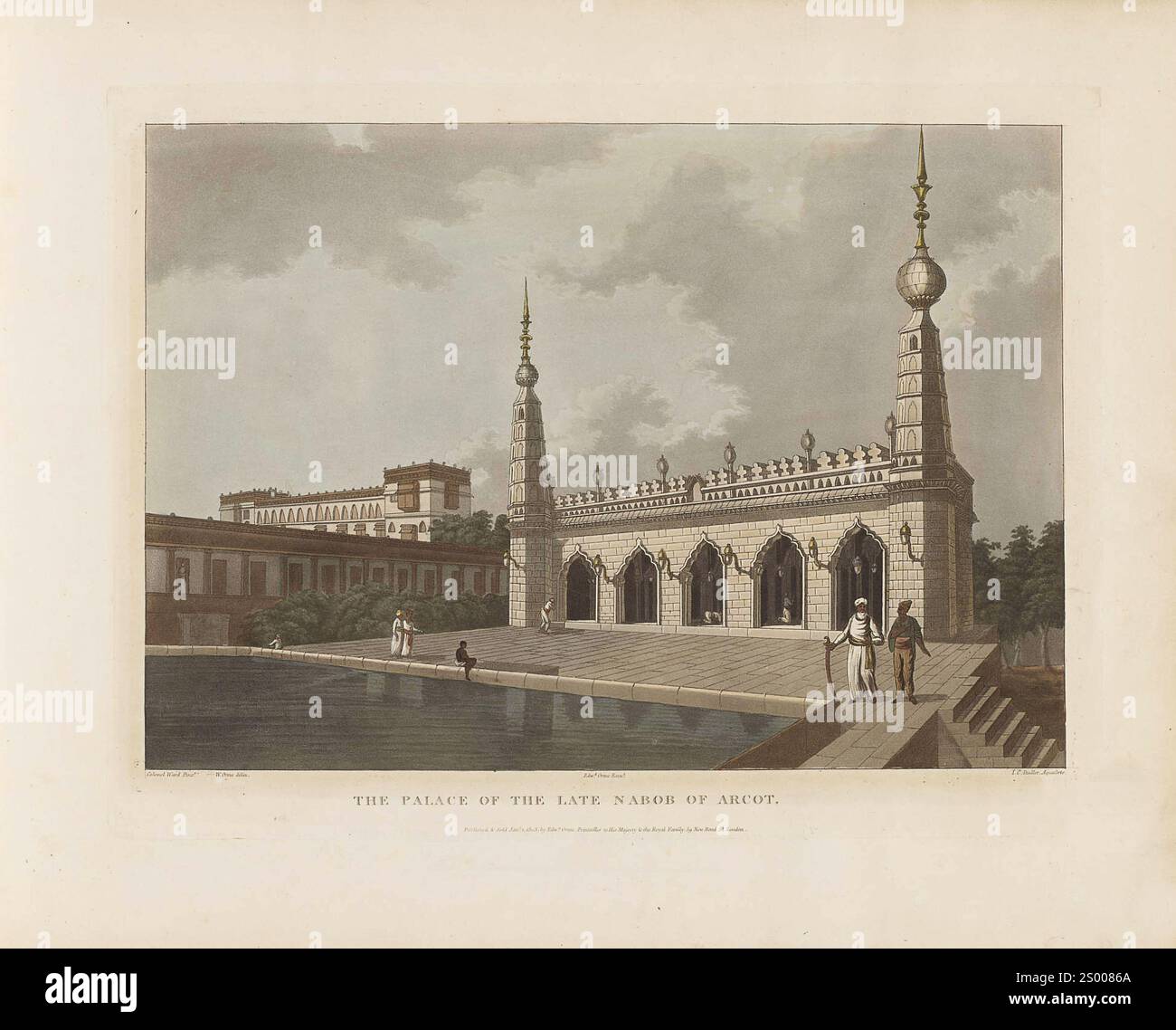 The Palace of the late Nabob of Arcot. From views in Hindostan aquatint ...