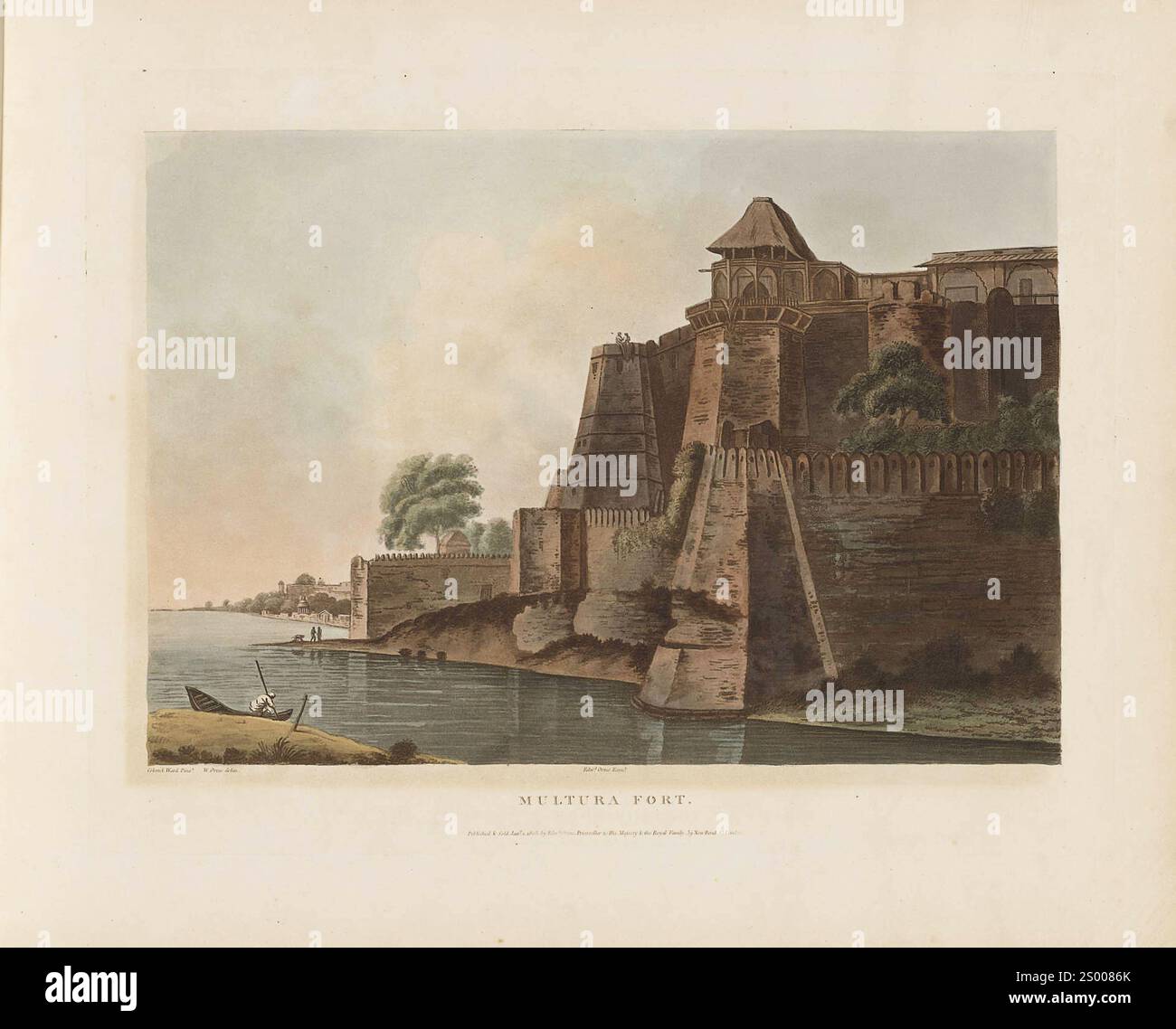 Multura Fort. From views in Hindostan aquatint from work by Colonel ...