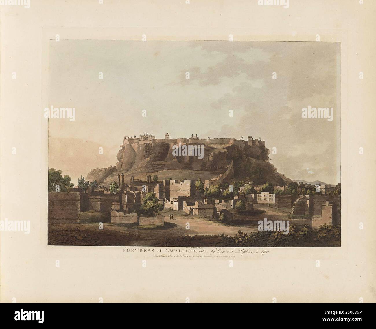 Fortress of Gwallior, taken by General Popham, in 1780. From views in ...
