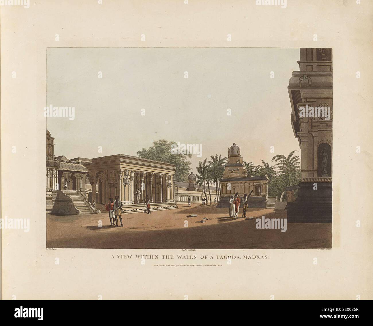 A View within the Walls of a Pagoda, Madras. From views in Hindostan ...