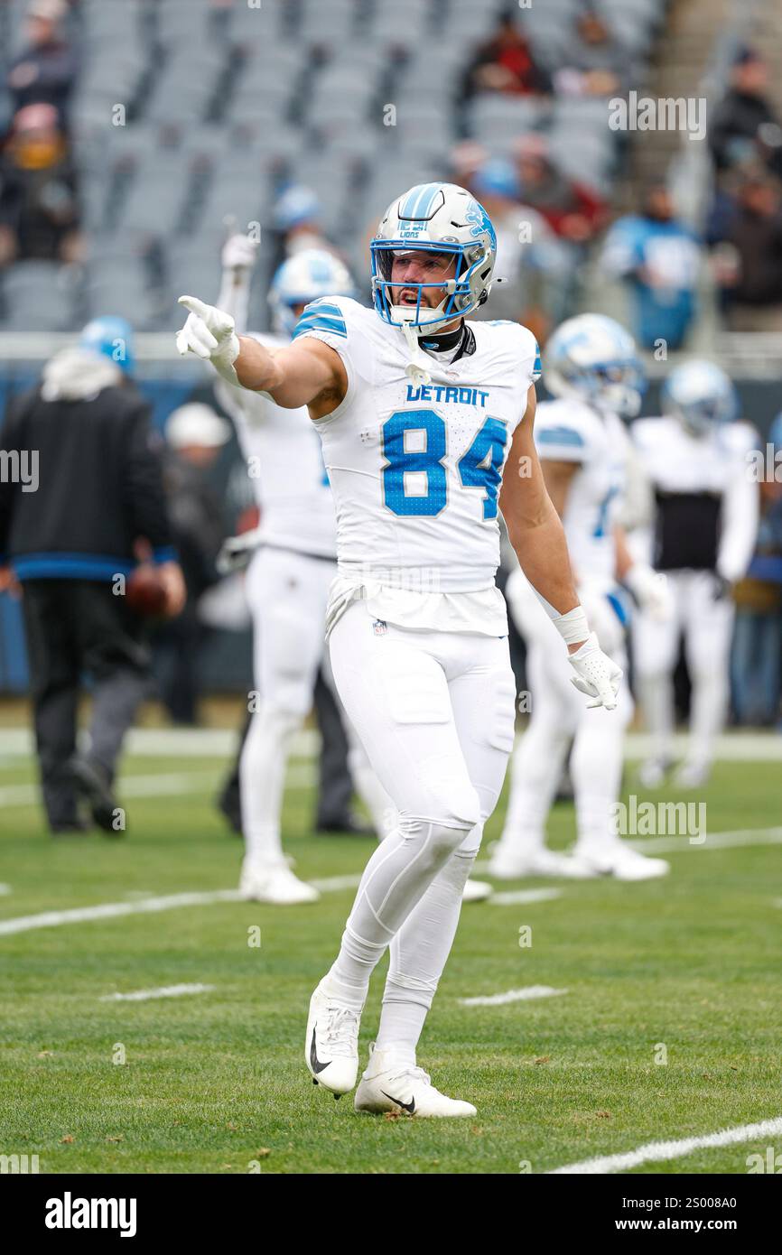 Detroit Lions tight end Shane Zylstra (84) reacts during warm ups ...