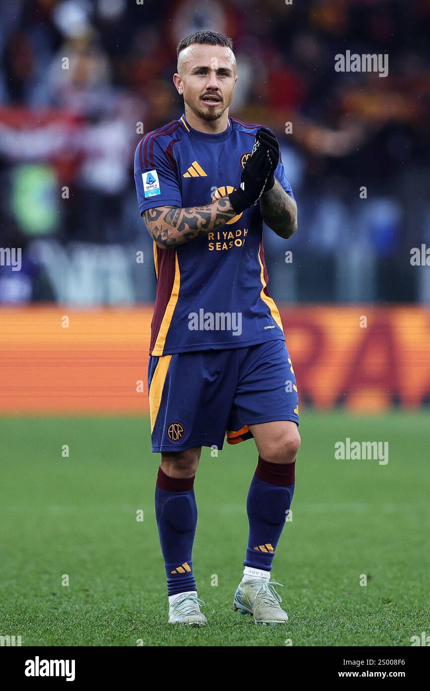 Rome, Italy. 22nd Dic, 2024. Angelino of Roma greets his fans at the ...