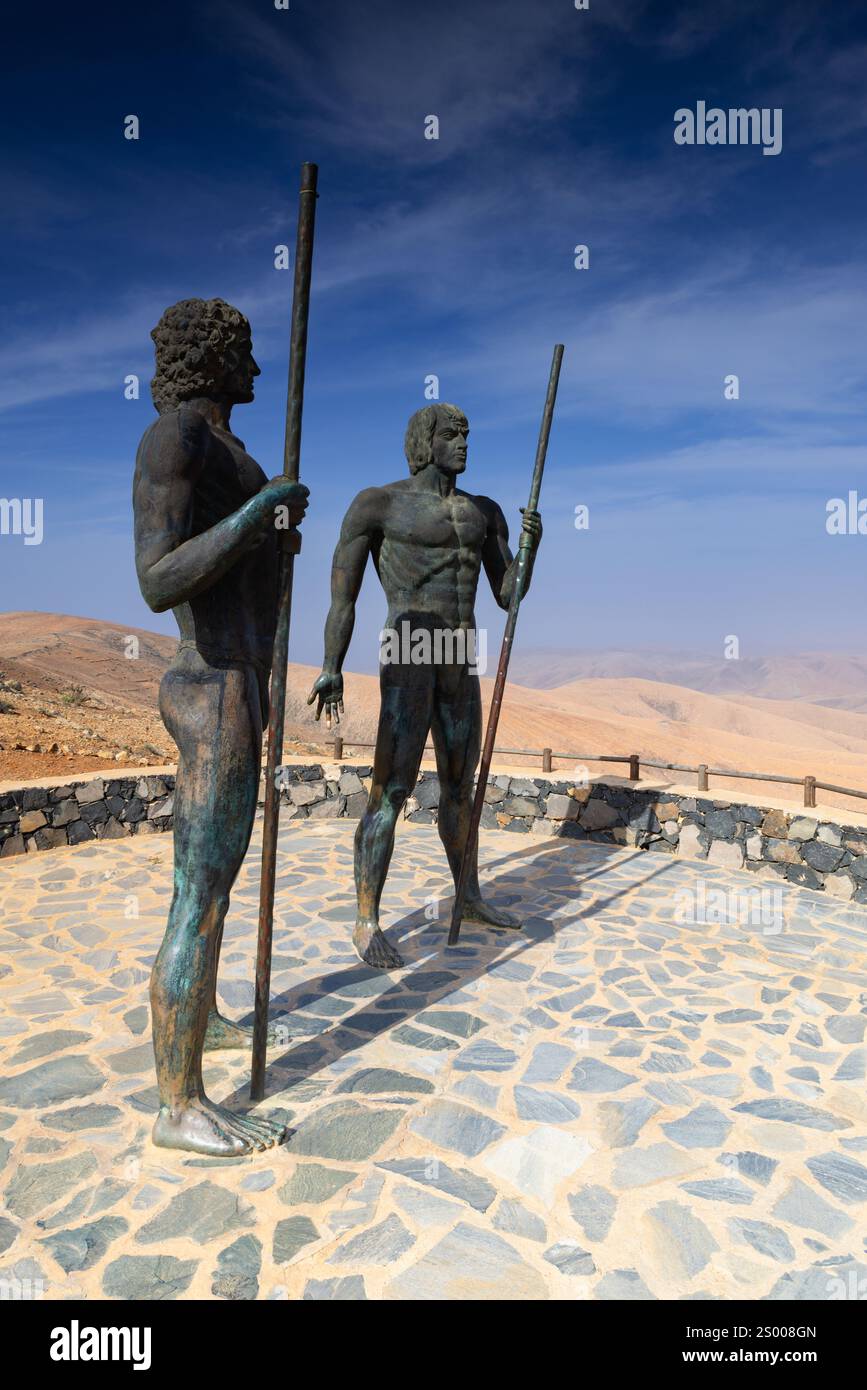 Bronze statues of Ayoze and Guise,Fuerteventura, Canary Islands Stock ...